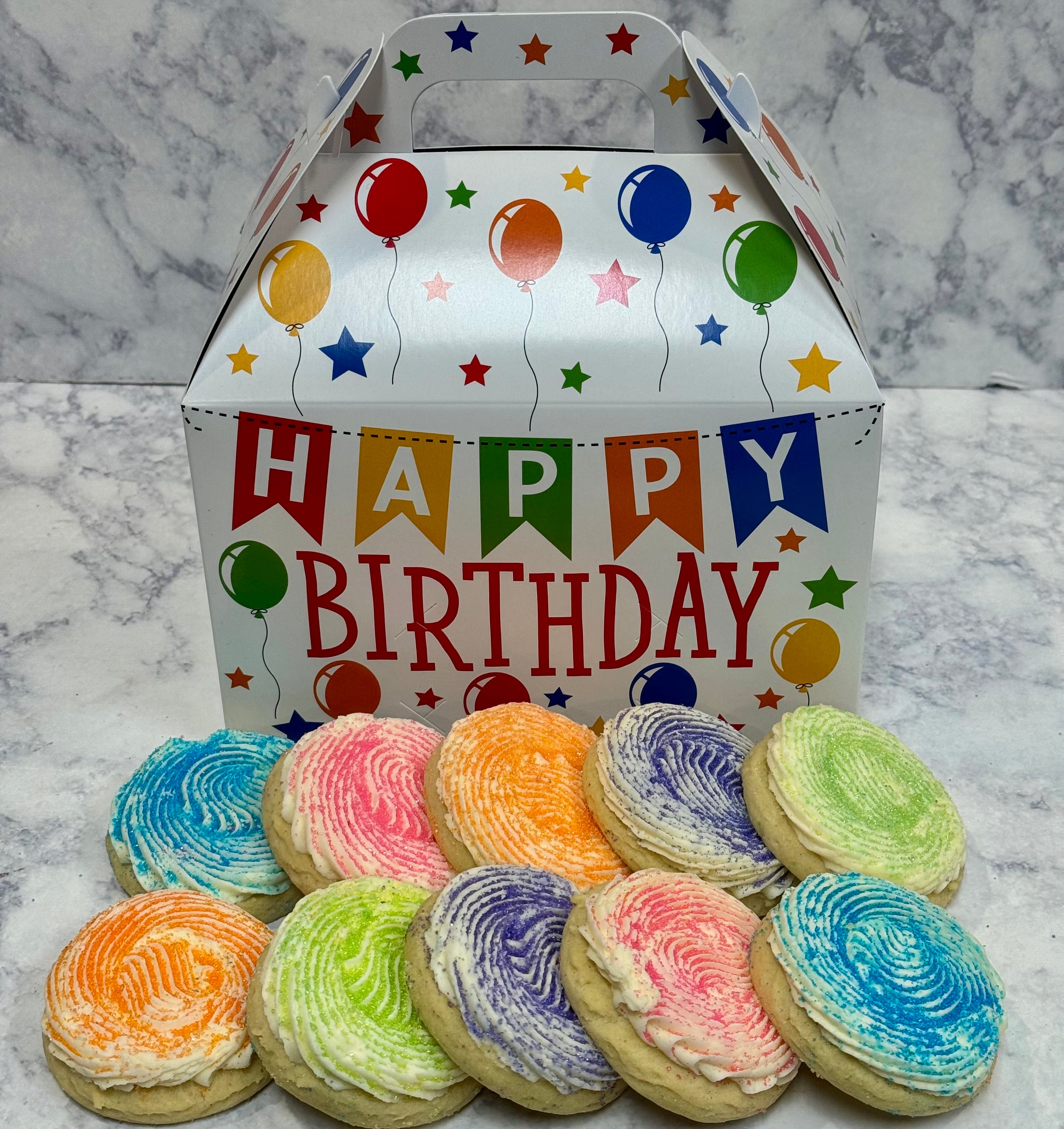 Birthday Gable Box - 20ct Sprinkle – Blondie's Cookies, Inc.